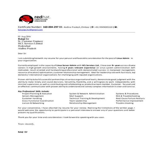 vishnu rhcsa resume | DOC