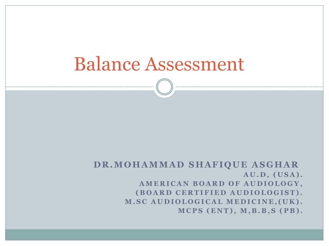 Neurophysiology of balance | PPTX