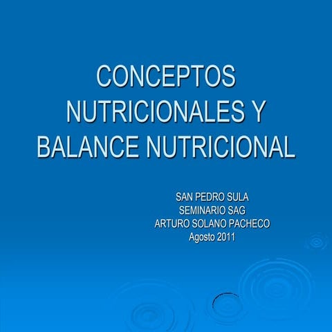Balance nutricional-sula | PDF