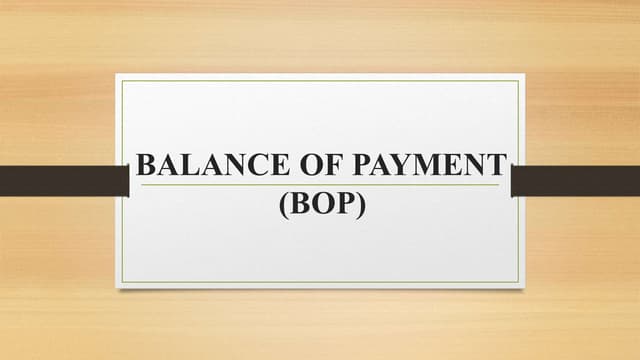 Balance of payment | PPTX