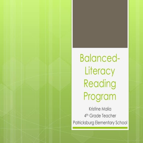 Balanced literacy reading program | PPTX