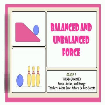 Understanding Balanced and Unbalanced Forces: Concepts and Examples for ...