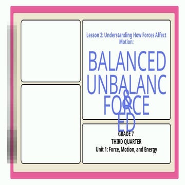 Balanced and Unbalanced Force Presentation in Pink and Purple Animated ...