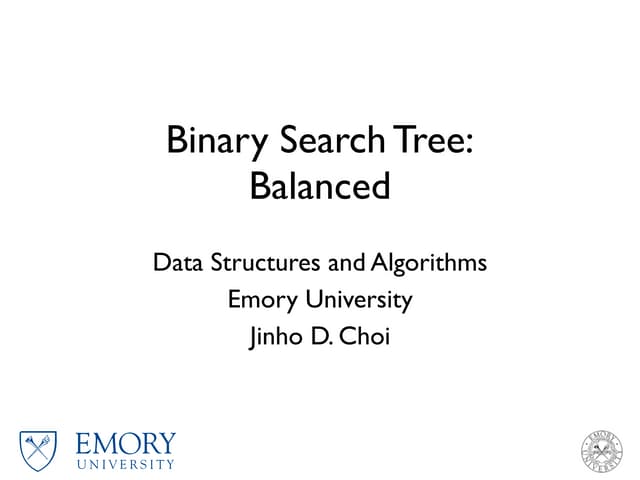 CS323: Balanced Binary Search Trees | PPT CS323: Balanced Binary Search Trees | PPT
