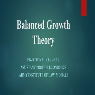 Balanced growth theory.pdf of the economic | PDF