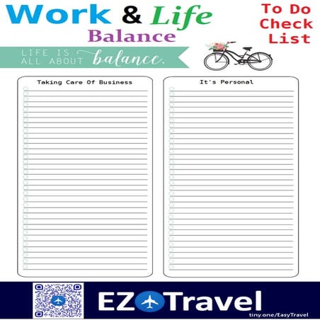 Your HQ Printable Work / Life Balance To Do Check List | PDF