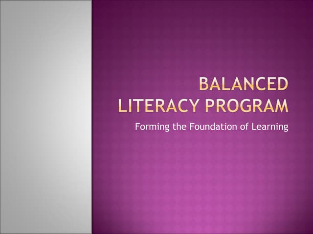 Balanced literacy powerpoint | PPTX