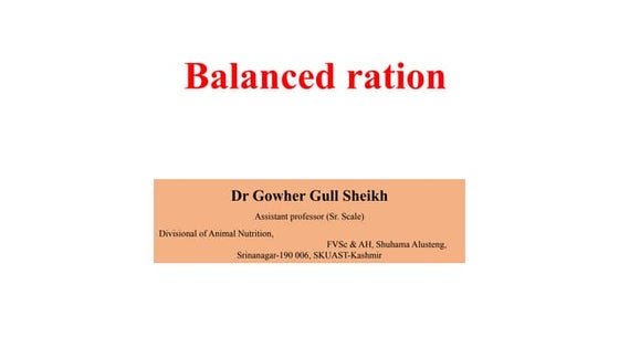 Feeding of Swine | PPT