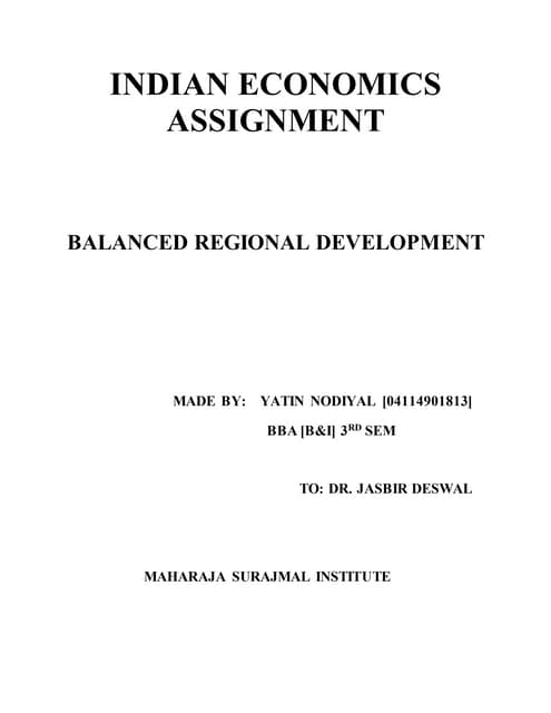 Theories and models for Regional planning and development | DOCX ...