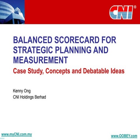 BALANCED SCORECARD FOR STRATEGIC PLANNING AND MEASUREMENT.ppt
