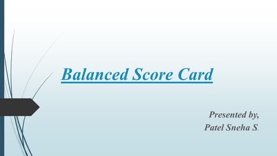 Balanced Scorecard Presentation | PPT