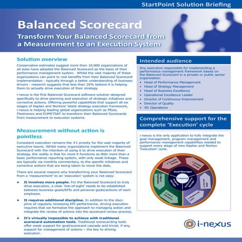 Balanced Scorecard StartPoint Solution Briefing | PDF