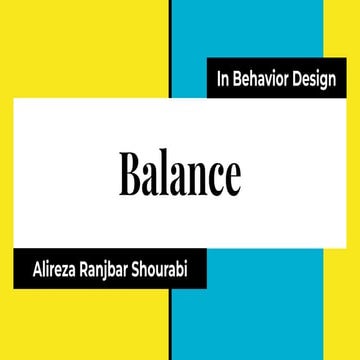 Introduction to Balance in Behavior Design | PDF