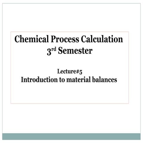 material balance and its applications | PDF