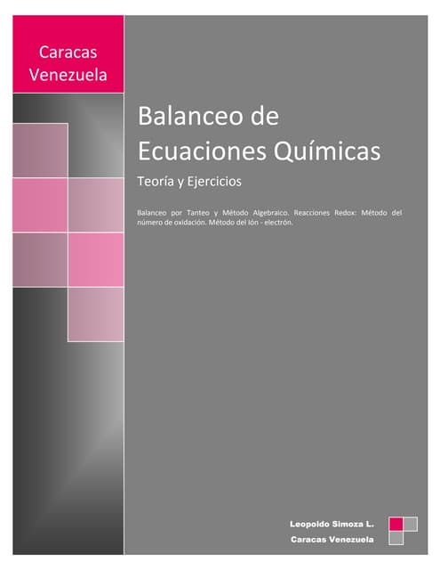 Balanceo de ecuaciones químicas | PDF