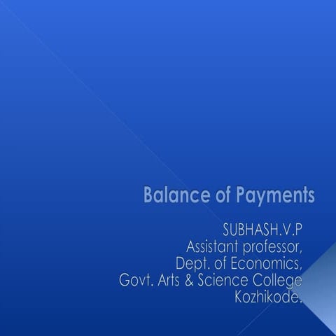 Balance of payment | PPT
