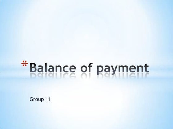 Balance of payments | PPT