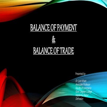 Balance of payment | PPTX