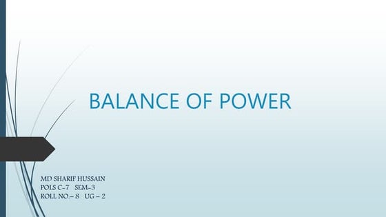 Types of Balance of Power | PPTX | Chemistry | Science