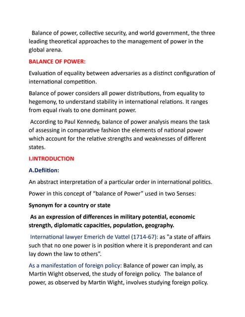 Types of Balance of Power | PPT