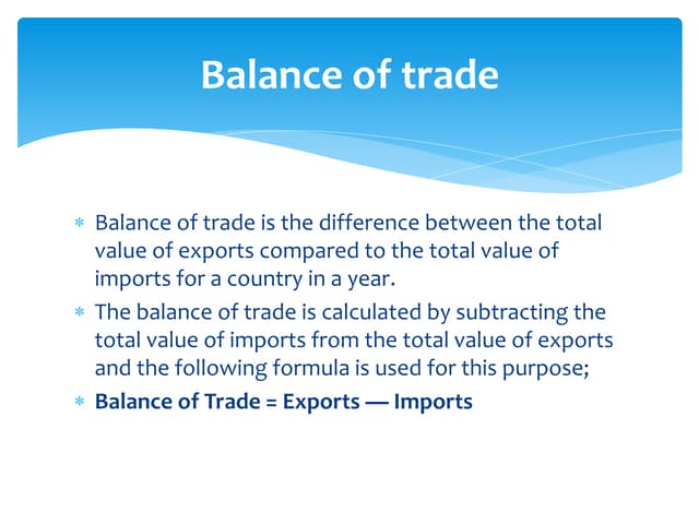 BALANCE OF TRADE | PPTX