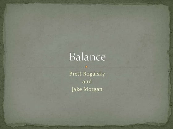 Chapter 5 balance | PPT