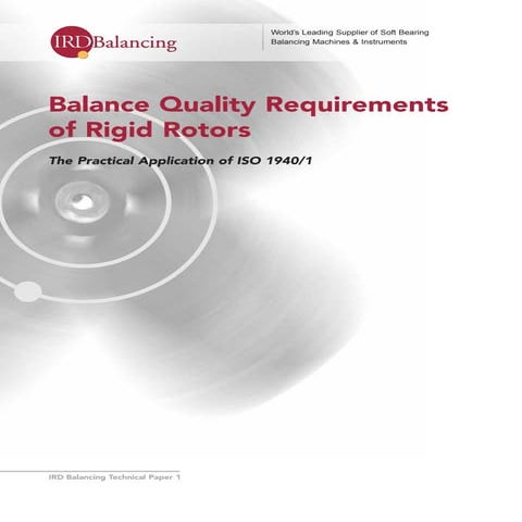 Balancing requirement according to iso 1940 | PPTX