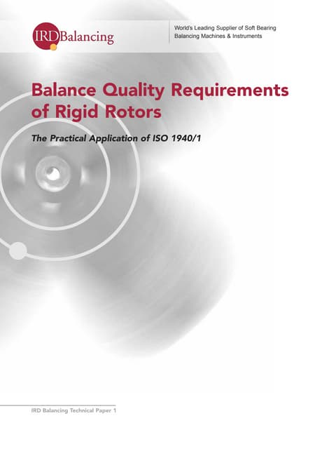 Balancing requirement according to iso 1940 | PPTX | Business ...
