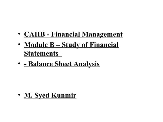 Reading the balance sheet | PDF