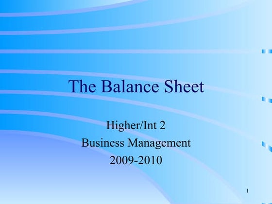 The Balance SheetA balance sheet offers a quick overview of an.docx