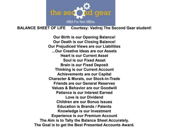 The balance sheet of life | PPT