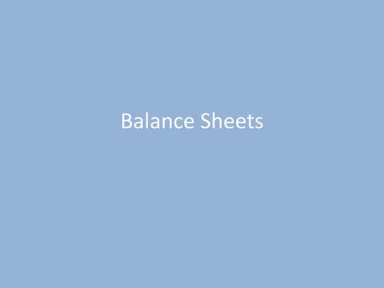 Balance sheets | PPTX