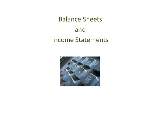 Balance sheets | PPTX