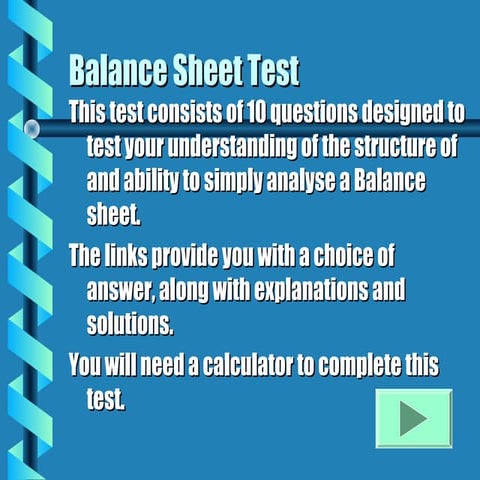 Balance sheet test | PPT