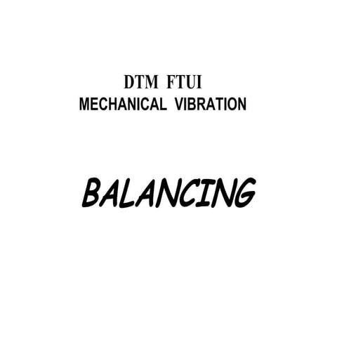 Balancing | PDF