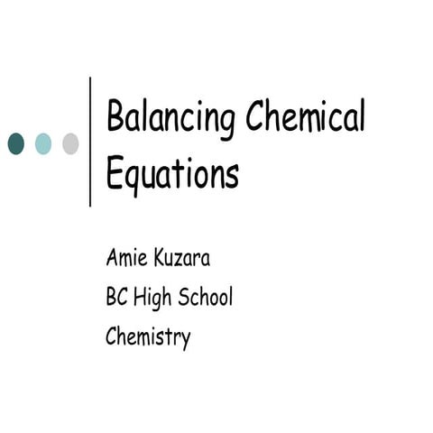Balancing Chemical Equations | PPT