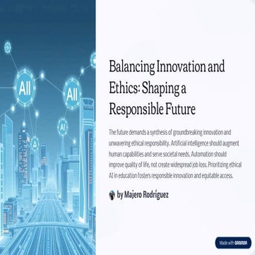 Balancing Innovation and Ethics Shaping a Responsible Future | PDF