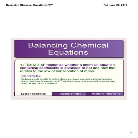 Comprehensive Guide to Balancing Chemical Equations for 8th Grade ...