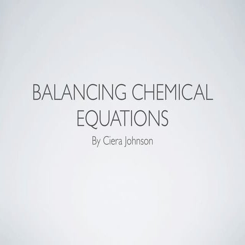 Balancing chemical equations | PPT