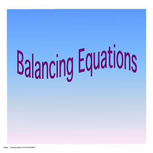 Balancing equations | PPT