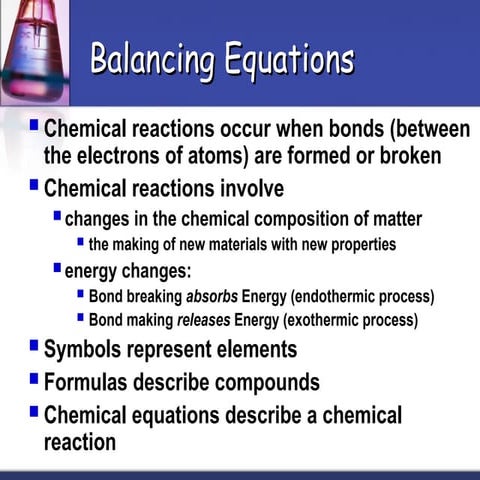 BalancingChemical Equations and Law of Conservation of Mass | PPT