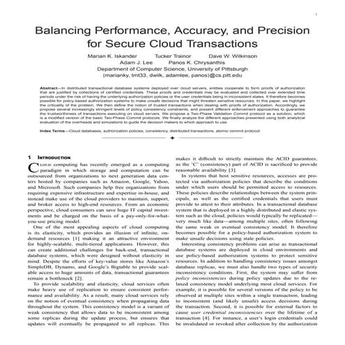 Balancing performance, accuracy | PDF