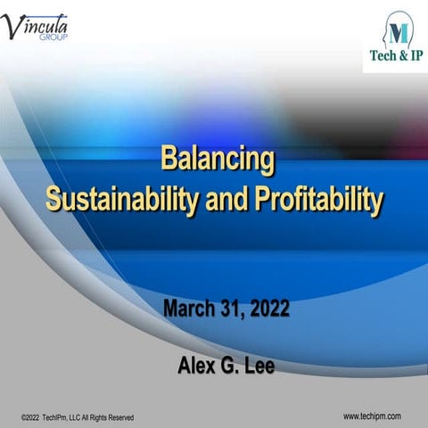 Balancing Sustainability and Profitability | PPTX