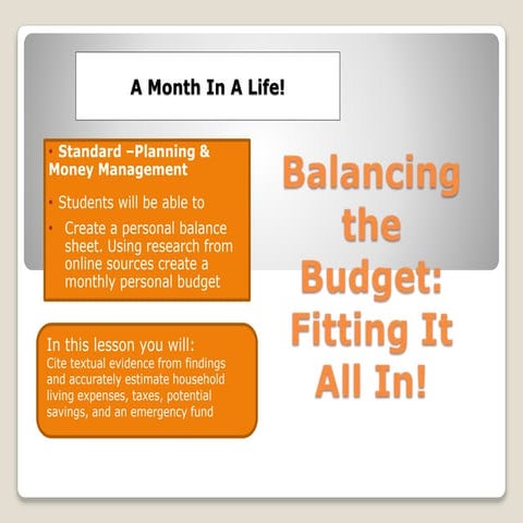 The Home Budget Tour | PPTX