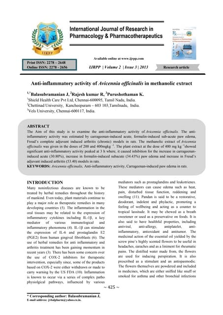 In Vitro Anti Arthritic Activity of Acacia Catechu Willd | PDF | Herbs and Supplements ...