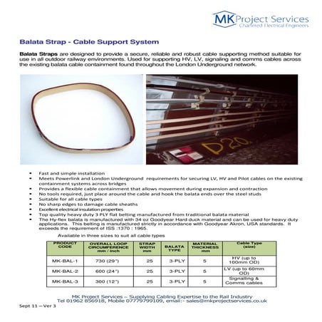 Balata Straps - LUL Approved Cable Support System | PDF | Auto Type ...