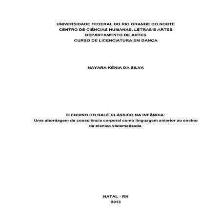 Balé classico e infancia | PDF