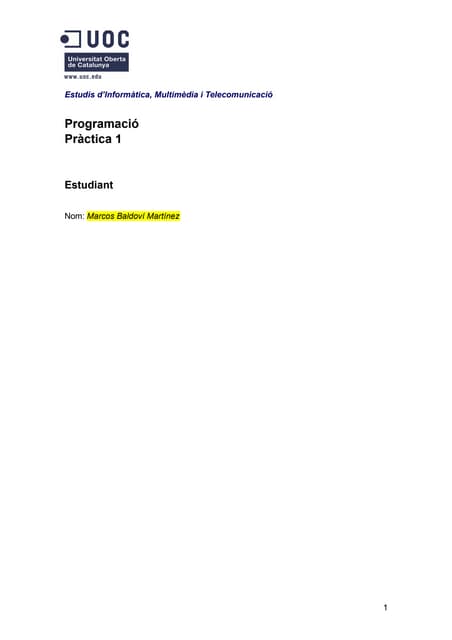 Programació - Pràctica2 - Solució - Lídia Bria | PDF