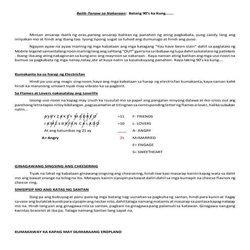 Batang 90's Ka ba? | DOCX