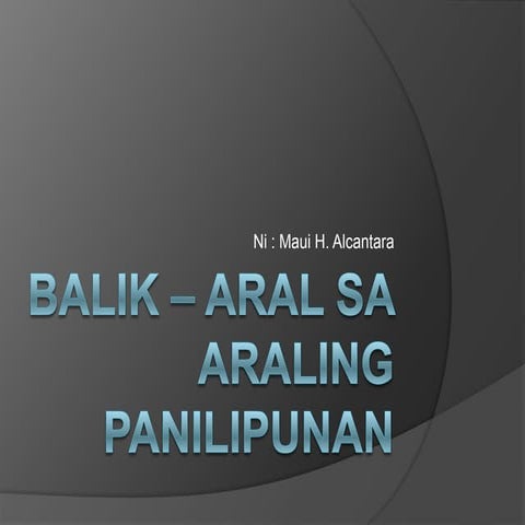 Balik – aral sa araling panlipunan Q1 2ndYear | PPT